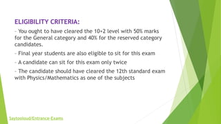 Aieee exam pattern, exam details, eligibility, syllabus | PPT