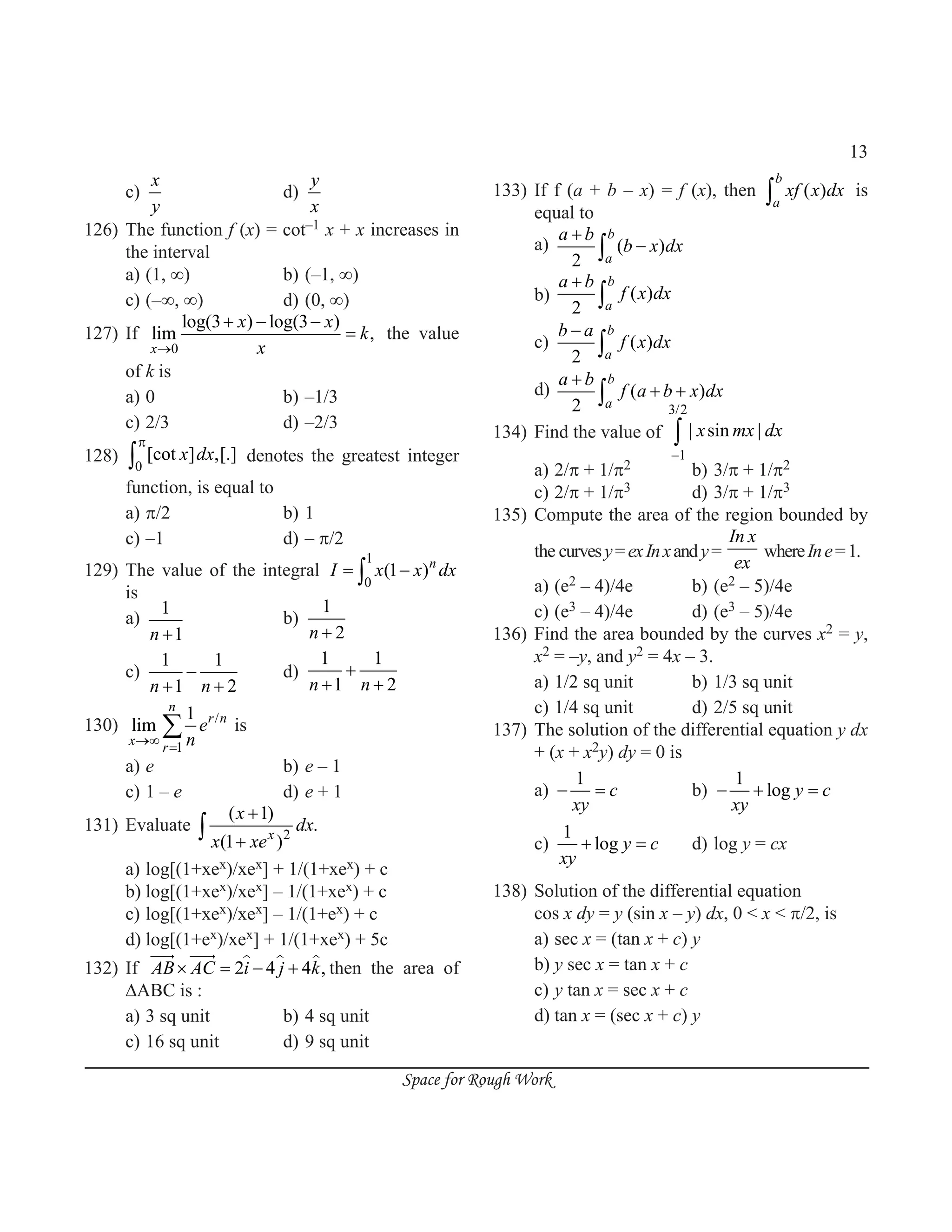 AIEESE Primary- Physics, Chemistry, Mathematics | PDF