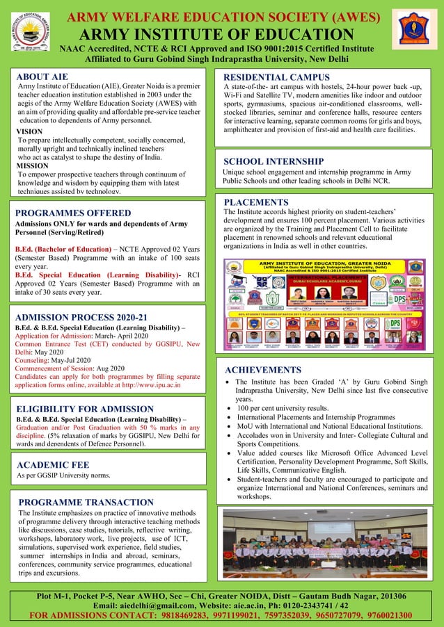 ABOUT ARMY INSTITUTE OF EDUCATION | PDF