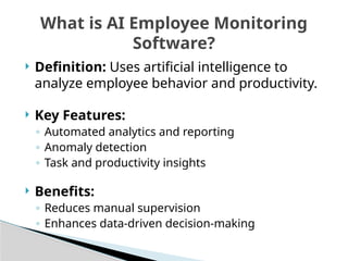 Boost Productivity with the Best AI-Powered Employee Monitoring Software | PPT