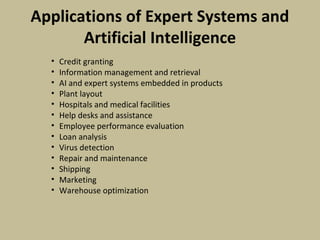 Artificial Intelligence and Expert Systems | PPT