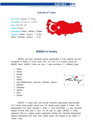 Reception Booklet - AIESEC Eskişehir | PDF