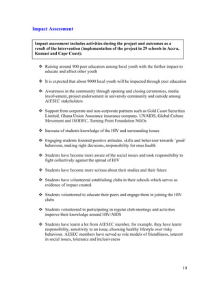 Aiesec Ghana Ask Program Report Phase 1, 2008 | PDF