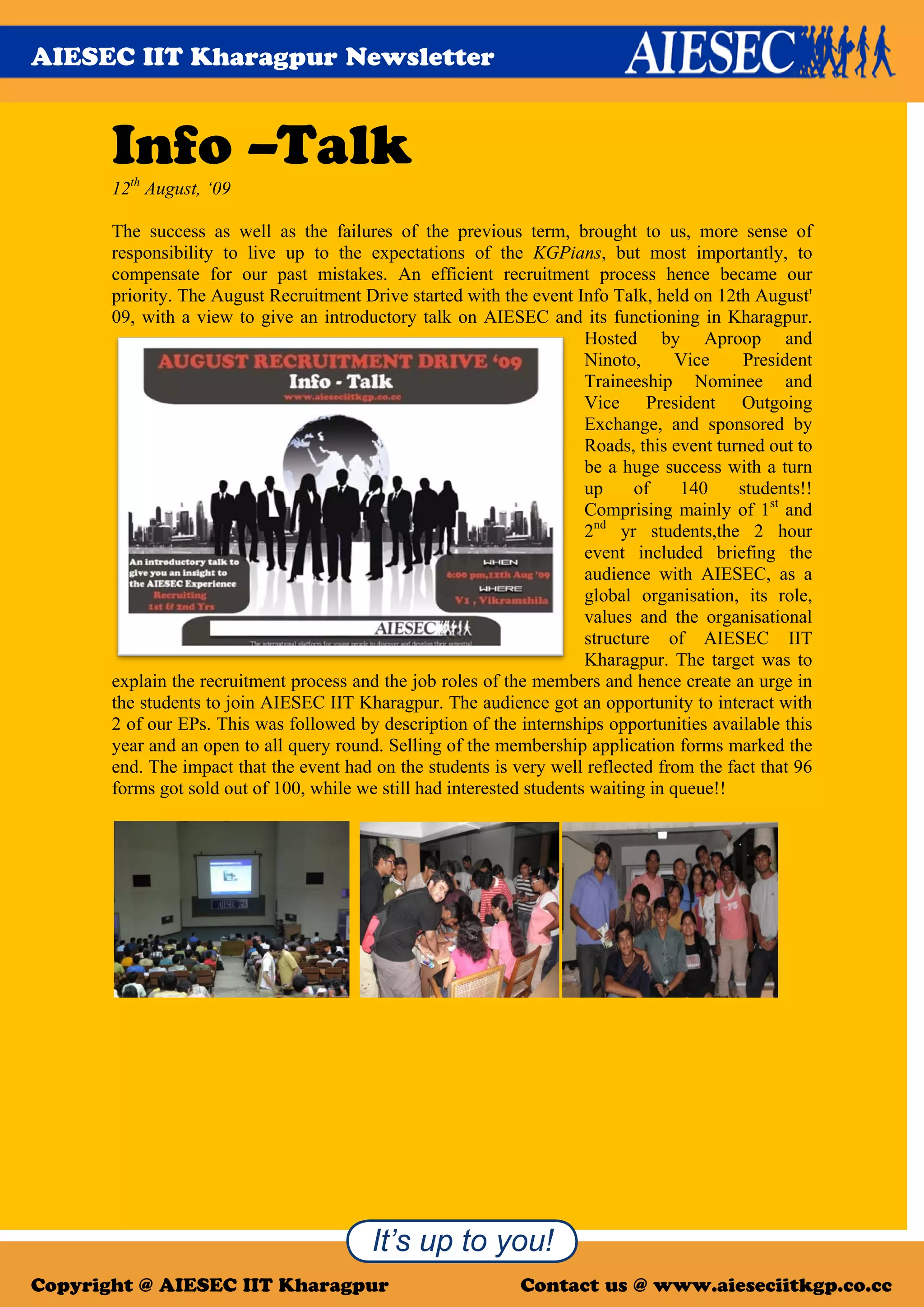 +Impact: AIESEC IIT Kharagpur Newsletter Oct09 | PDF