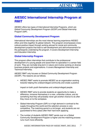 AIESEC Information Pack_AIESEC RMIT | PDF