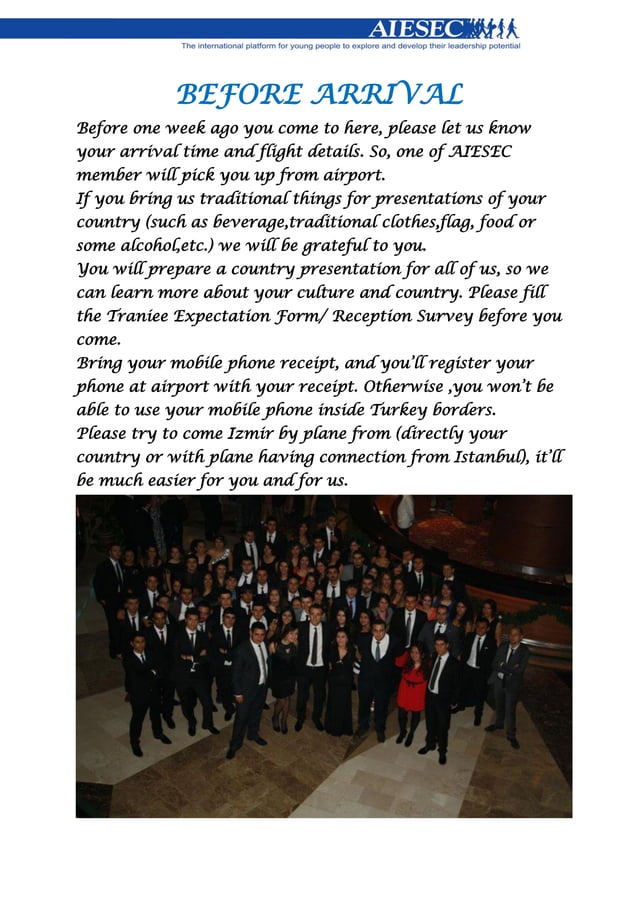 [AIESEC IZMIR] Reception Booklet | PDF