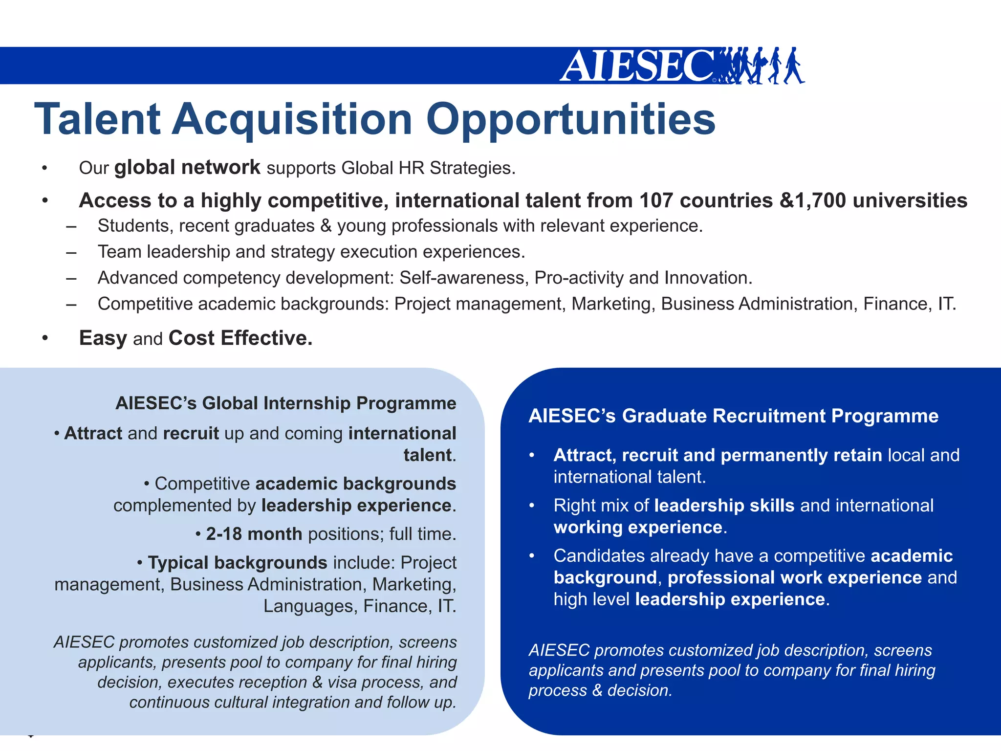 AIESEC - About our GLOBAL PARTNERS | PDF