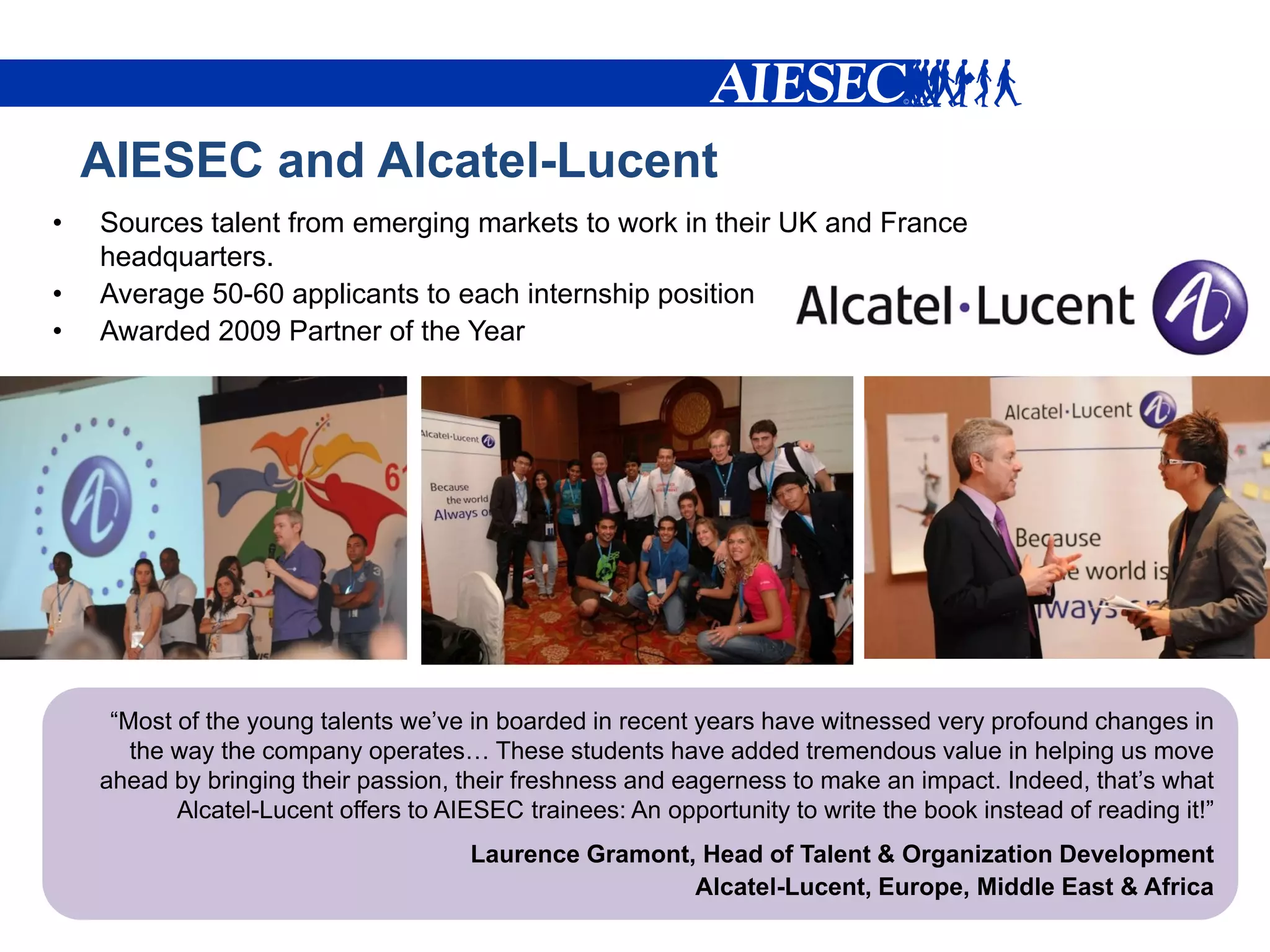 AIESEC - About our GLOBAL PARTNERS | PDF