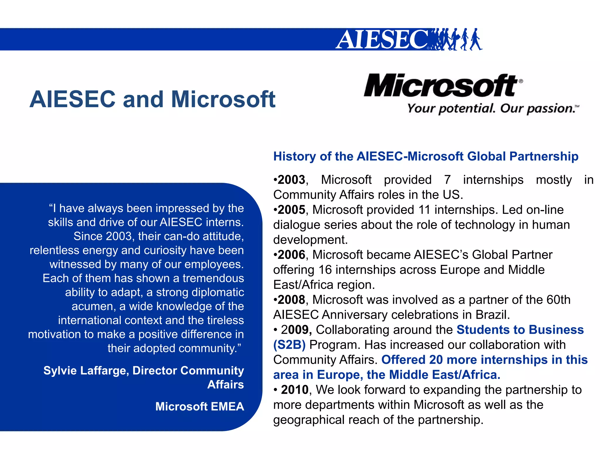 AIESEC - About our GLOBAL PARTNERS | PDF
