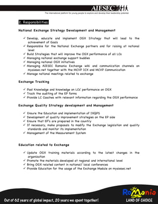 AIESEC Romania MC 11-12 Job Descriptions | PDF