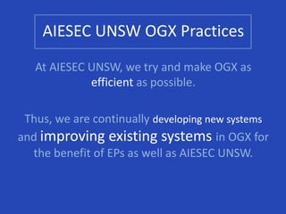 AIESEC UNSW - JanCon 2012 OGX Award | PPT