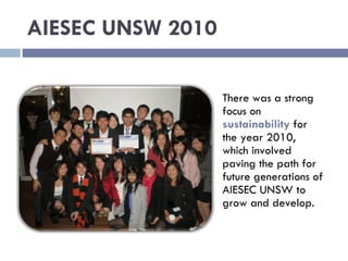 AIESEC UNSW 2011 Reckon Finance Award Application | PPT