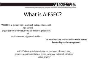Aiesec way | PPTX | Business | Business and Finance