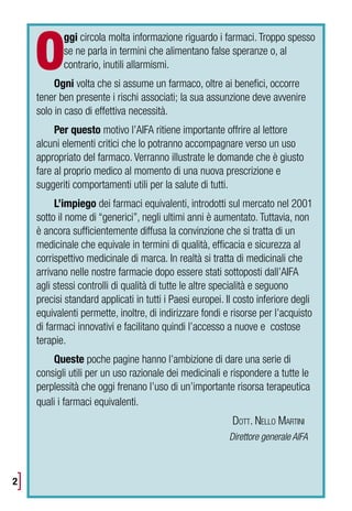 Aifa farmaci equivalenti, un vantaggio per tutti | PDF