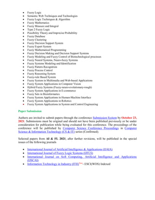 Call For Papers - 9 th International Conference of Artificial ...