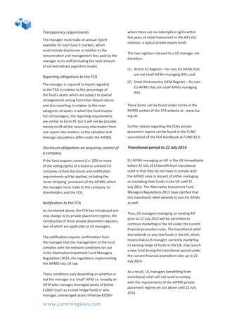 AIFMD: Marketing funds into the UK and EEA for US managers | PDF