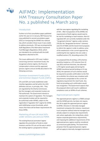 Aifmd implementation (hm treasury cp2) cummings final.doc