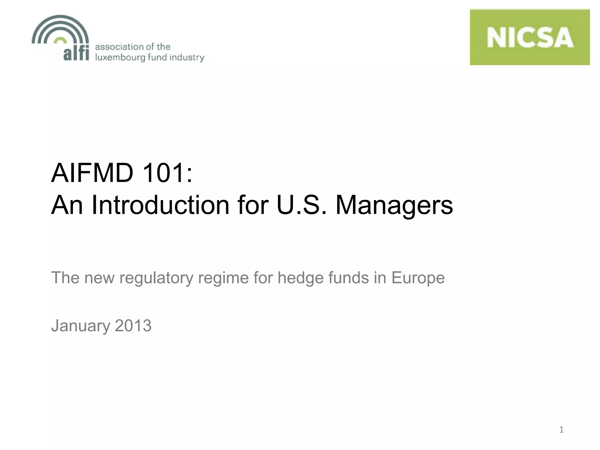 AIFMD 101 | PPTX