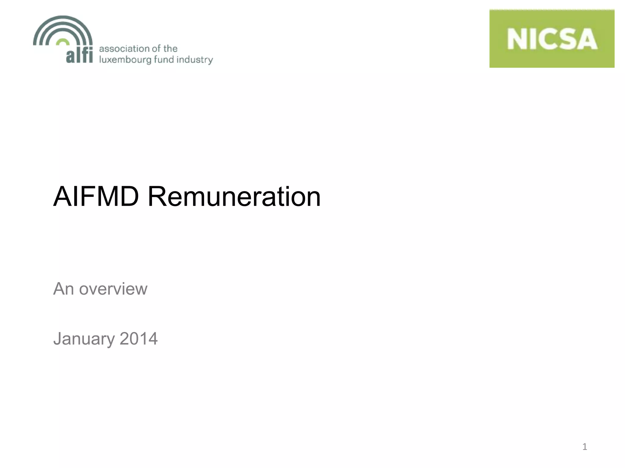 AIFMD Remuneration | An overview | PPTX