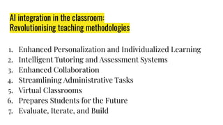 AI for Educators - Integrating AI in the Classrooms | PDF