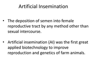 Artificial insemination history detailed | PPTX