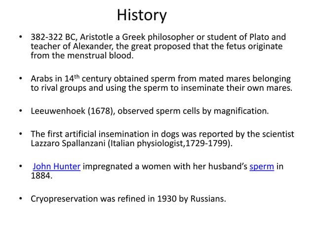 Artificial insemination history detailed | PPTX