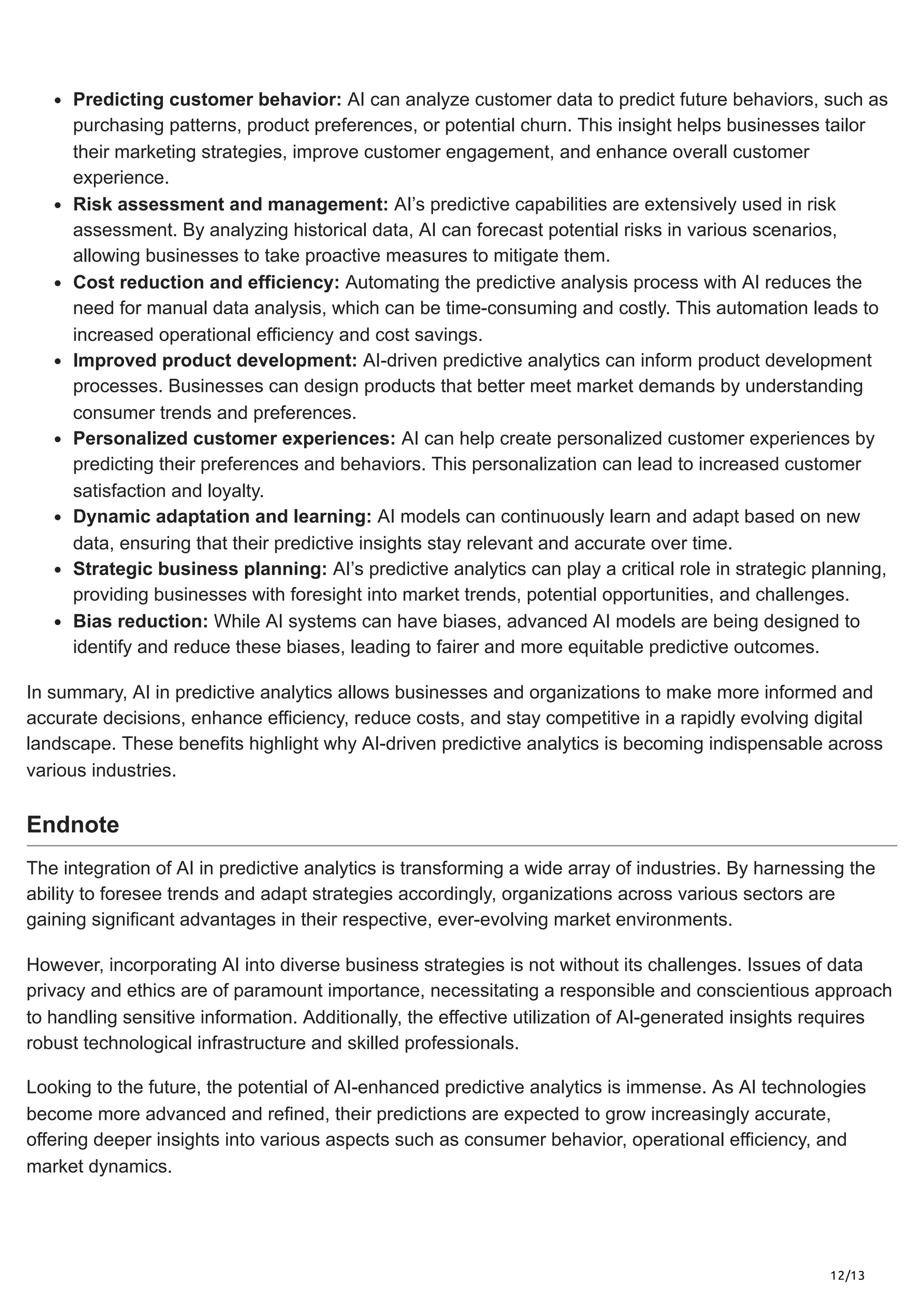 AI IN PREDICTIVE ANALYTICS: TRANSFORMING DATA INTO FORESIGHT | PDF