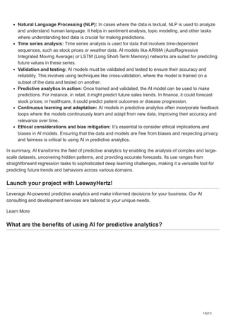 AI IN PREDICTIVE ANALYTICS: TRANSFORMING DATA INTO FORESIGHT | PDF