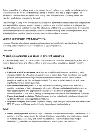 AI IN PREDICTIVE ANALYTICS: TRANSFORMING DATA INTO FORESIGHT | PDF