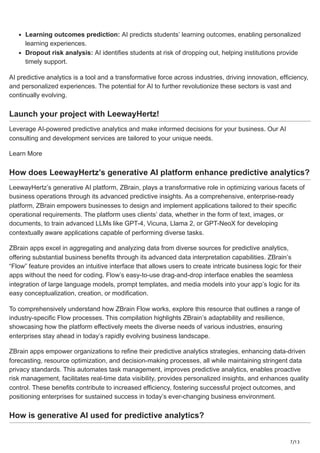 AI IN PREDICTIVE ANALYTICS: TRANSFORMING DATA INTO FORESIGHT | PDF