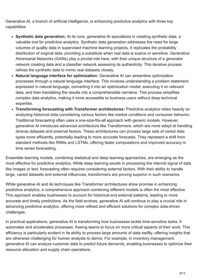 AI IN PREDICTIVE ANALYTICS: TRANSFORMING DATA INTO FORESIGHT | PDF