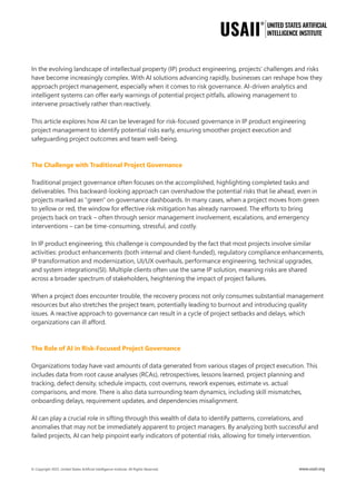 AI for Risk-Focused Governance in IP Product Engineering Projects ...