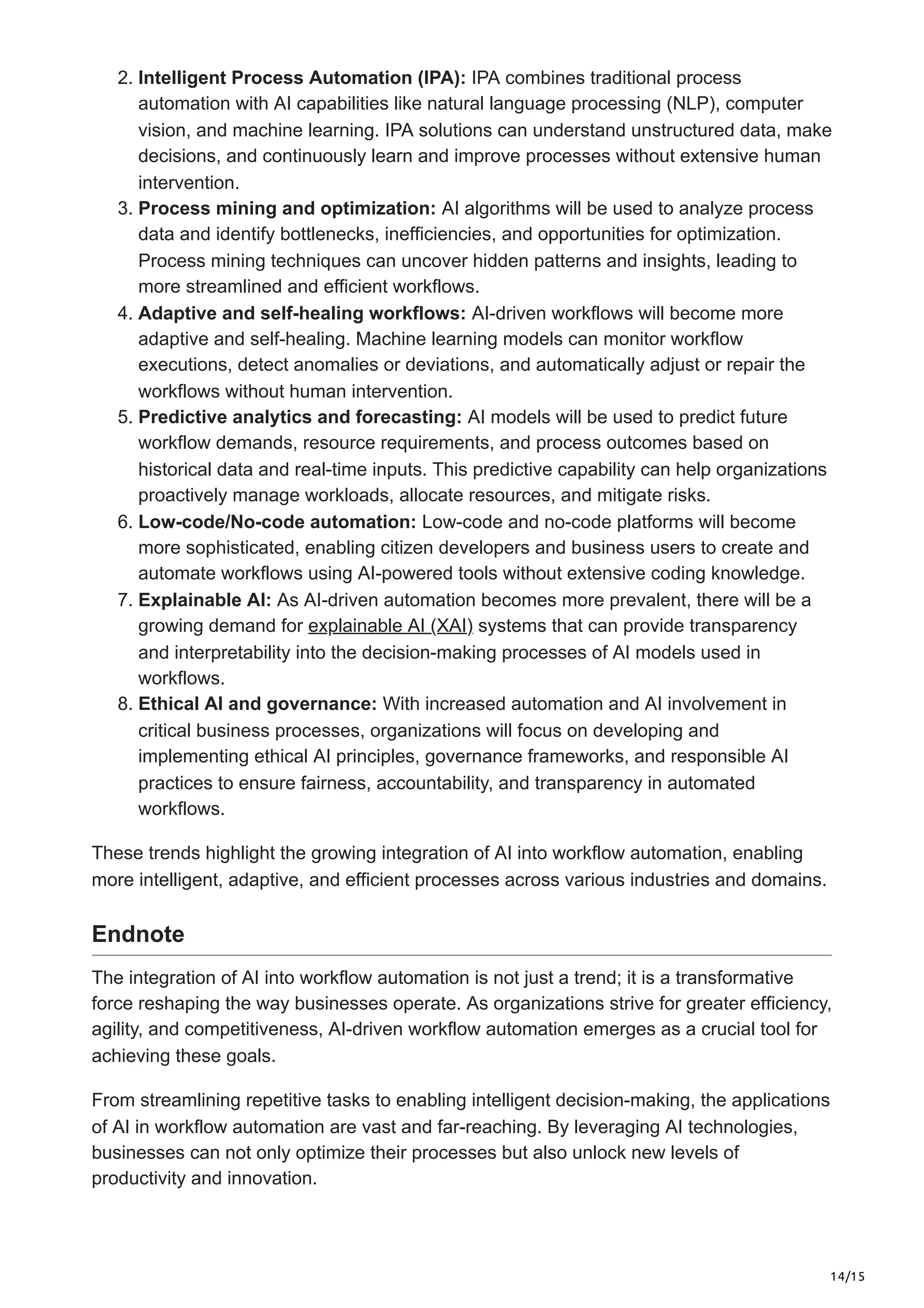 Ai For Workflow Automation Use Cases Applications Benefits And Developmentpdf