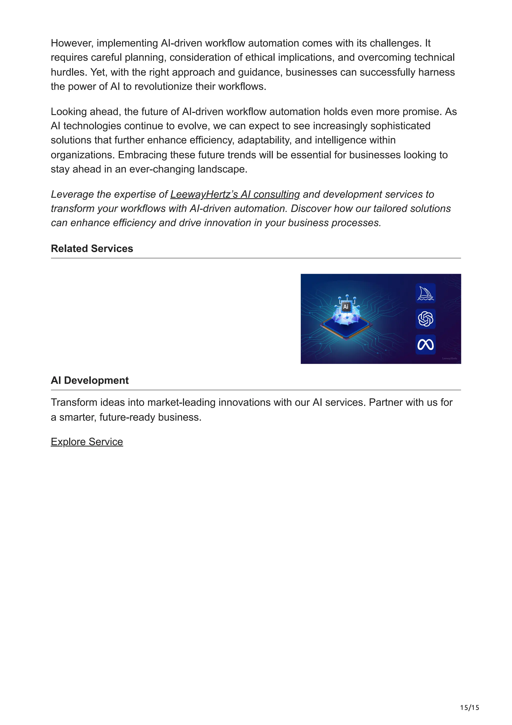 Ai For Workflow Automation Use Cases Applications Benefits And Developmentpdf
