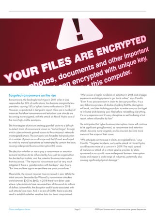 Cyber Claims: GDPR and business email compromise drive greater frequencies | PDF