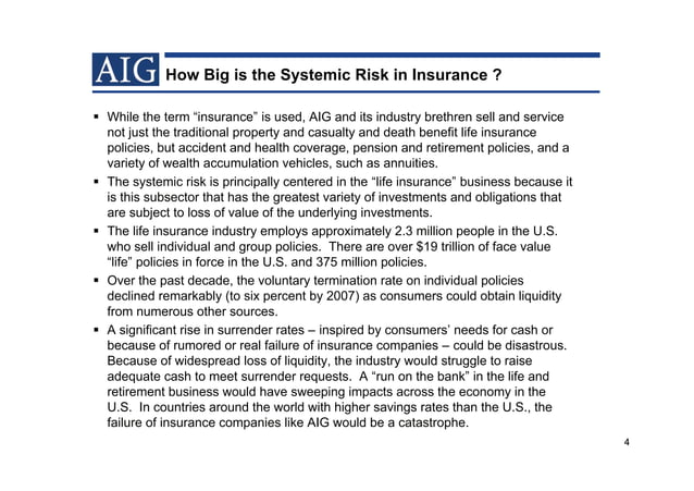 Aig Is The Risk Systematic | PPT