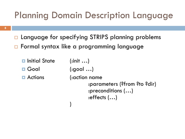 Intro to AI STRIPS Planning & Applications in Video-games Lecture5-Part1 | PDF