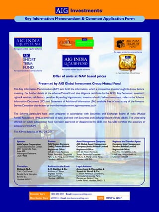 Aig mutual fund common application form with kim | PPT