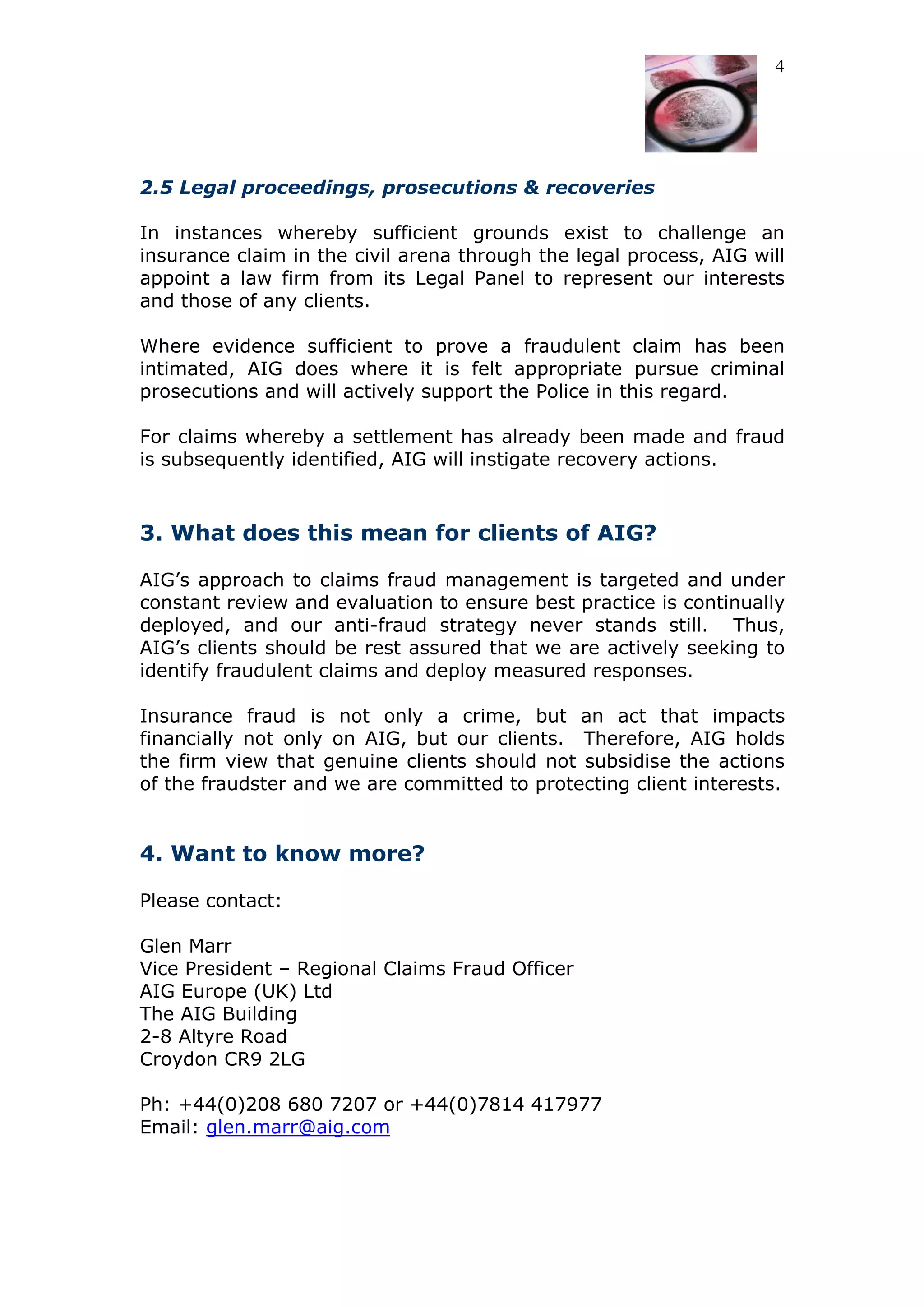 Aig Uk Claims Fraud Management Introduction Aig Takes Its ...