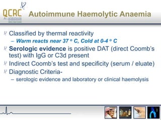 AIHA -Autoimmune Haemolytic Anaemias | PPTX | Blood Disorders ...