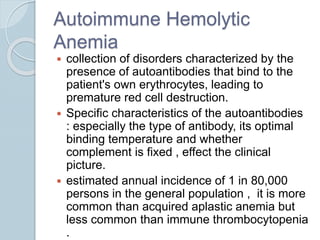 autoimmune hemolytic anemia | PPTX