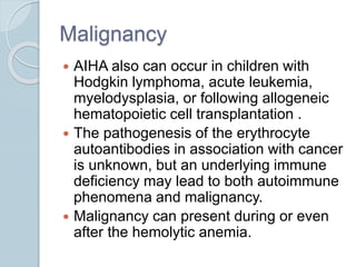 autoimmune hemolytic anemia | PPTX