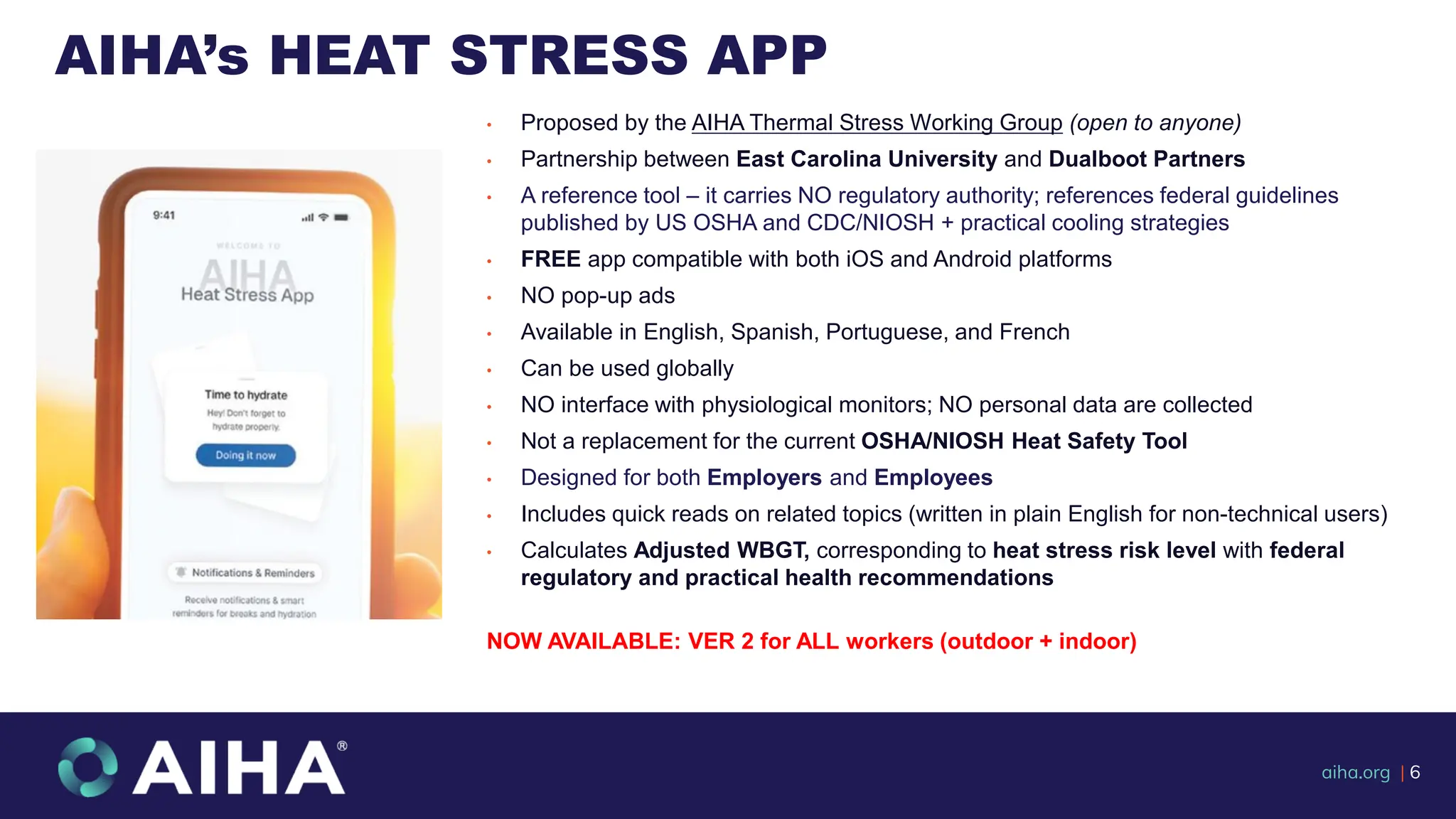 AIHA Heat Stress App Version 2 - Introduction and Overview | PDF