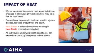 AIHA Heat Stress App Version 2 - Introduction and Overview | PDF