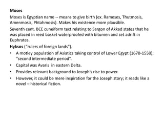 Ancient Israelite History: Slavery and Exodus | PPTX