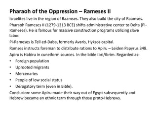 Ancient Israelite History: Slavery and Exodus | PPT
