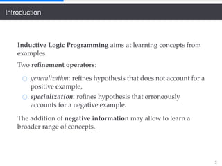 Empowered Negative Specialization in Inductive Logic Programming | PPT