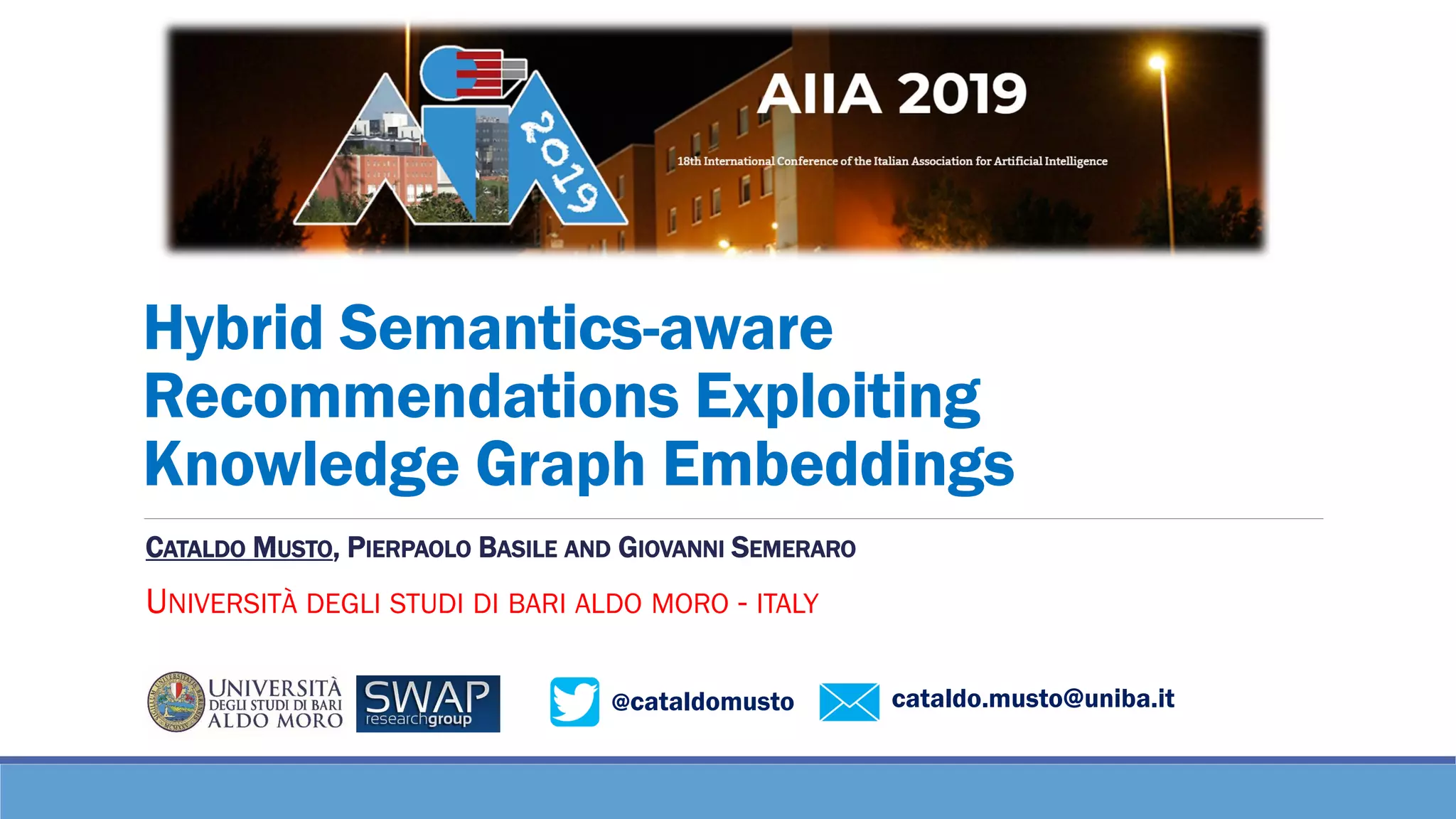 Hybrid Semantics aware Recommendations Exploiting Knowledge Graph ... Hybrid Semantics aware Recommendations Exploiting Knowledge Graph ...