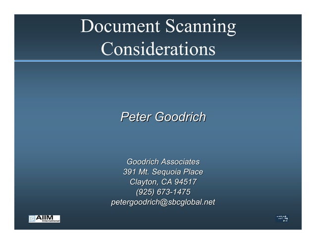 January 2006 Document Scanning Considerations Presentation | PPT