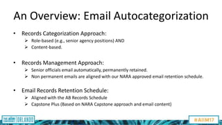 [AIIM17] The Path to Email Autocategorization - Susan Little | PPTX